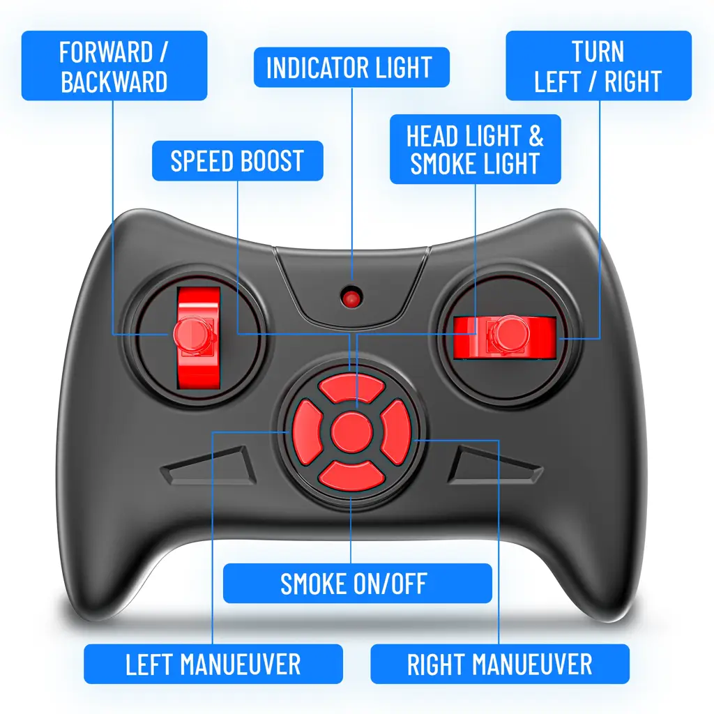 Mega Ranger App and Remote Control Car - Smoke Exhaust, 6 Wheel Drive ...