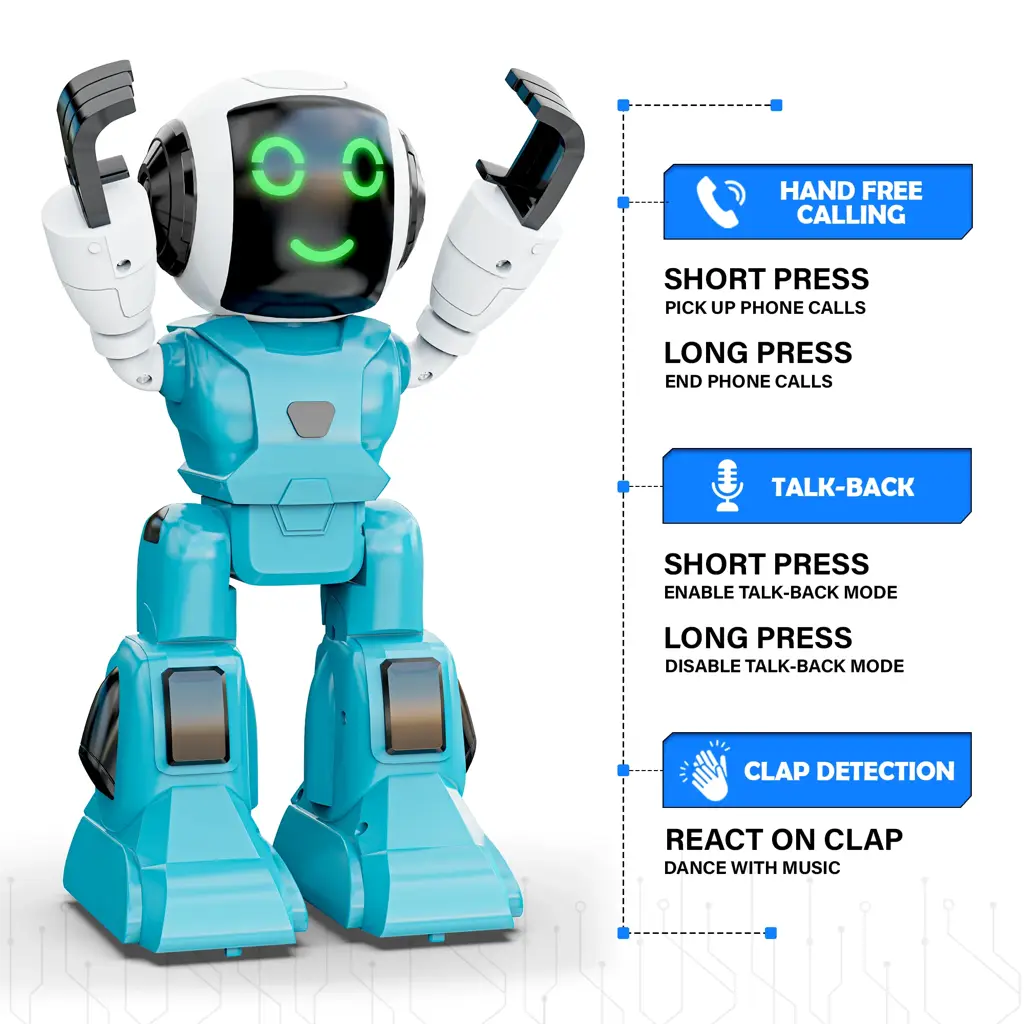 Moonwalker Walking and Talking Robot - In-Built Bluetooth Speaker, Clap ...