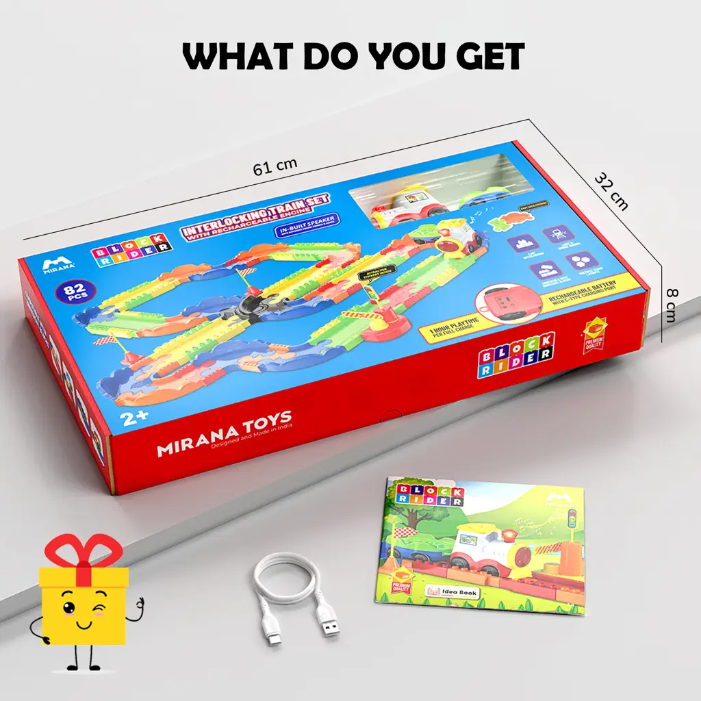 Block Rider Train Set Toy Track Layouts, Colorful & Multiple Track ...