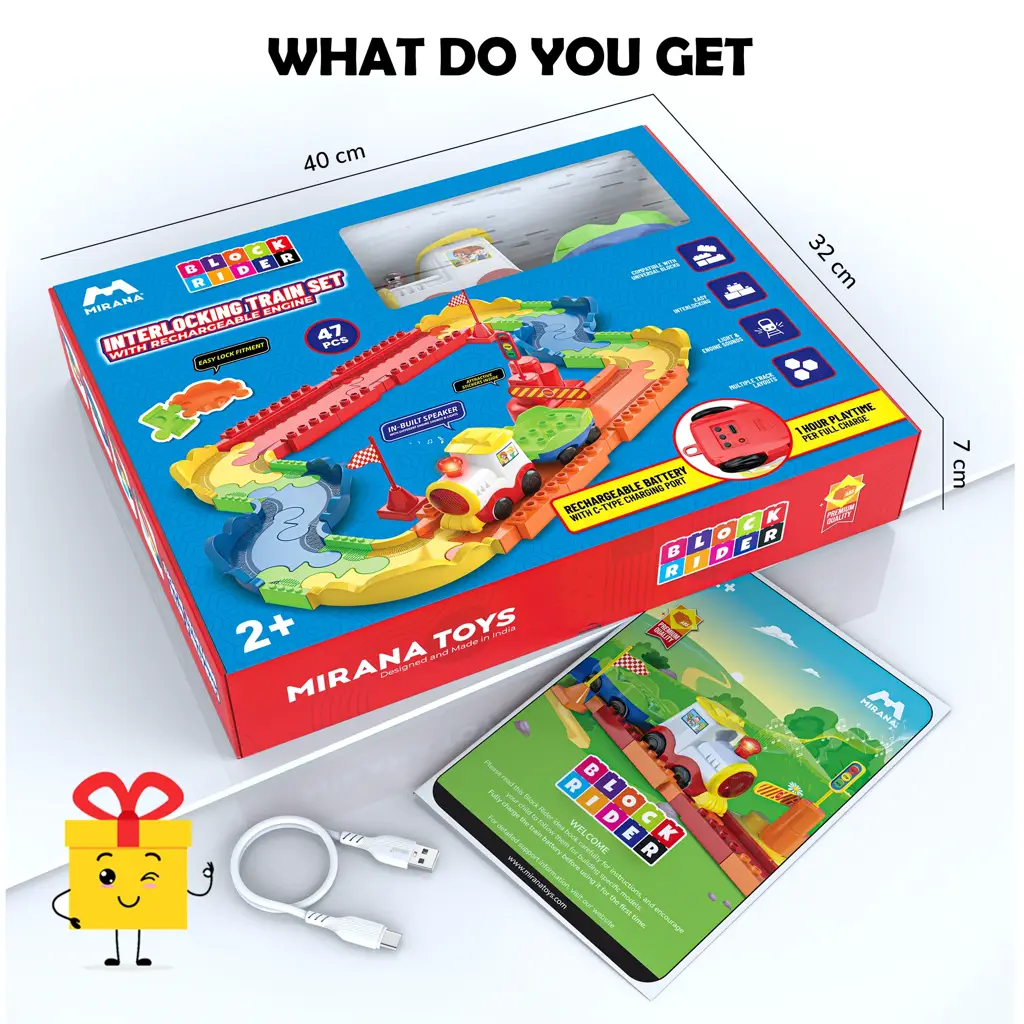 Block Rider Train Set Toy Track Layouts, Colorful & Multiple Track ...