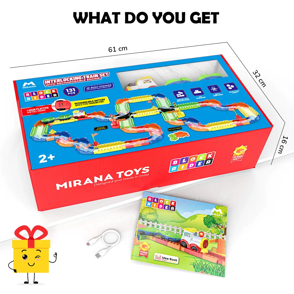 Block Rider Train Set Toy Track Layouts, Colorful & Multiple Track ...